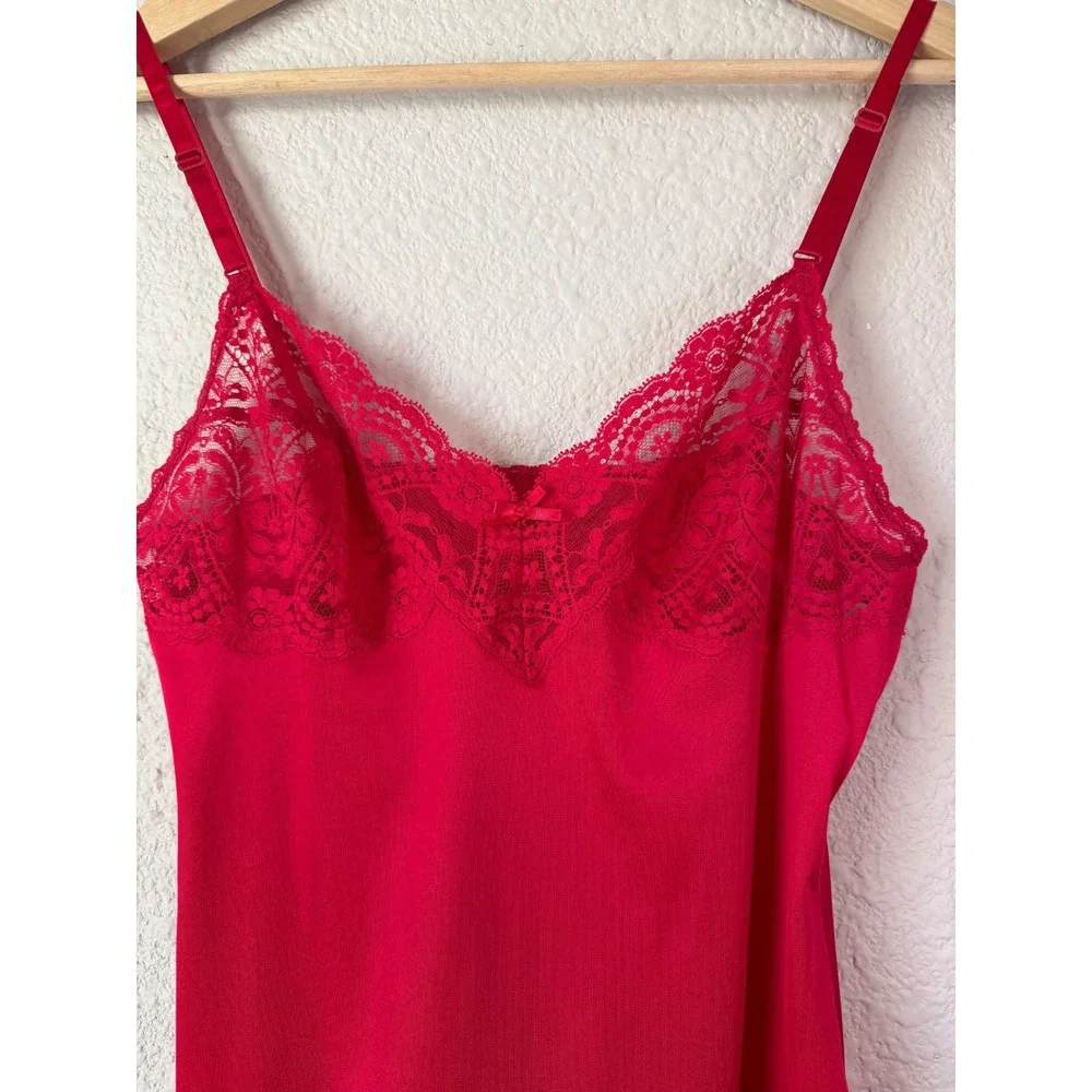 vassarette | Intimates & Sleepwear | Vintage Vassarette Red Lace Slip ...